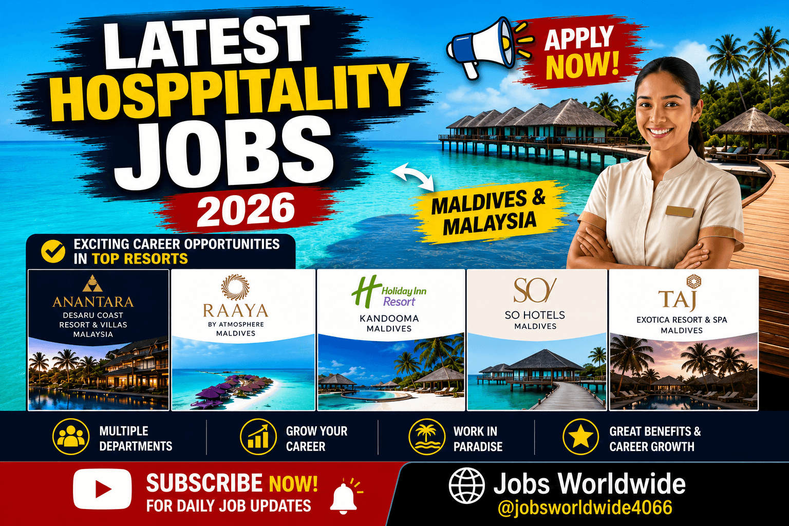 Maldives 5-Star Resort Jobs 2026 - Free Visa, Food, Accommodation - GFR ...